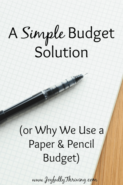 A Simple Budget Solution
