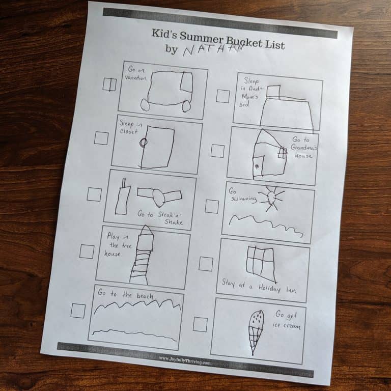 Free Printable Summer Bucket List for Kids | Draw Your Own Bucket List